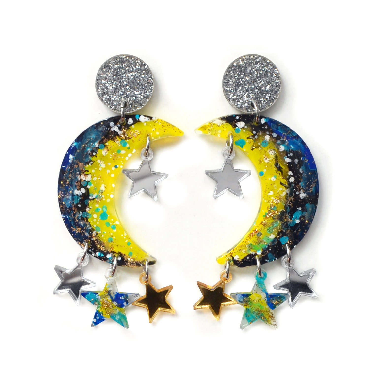 Celestial Earring Acrylic Earring Statement Earrings Star - Etsy