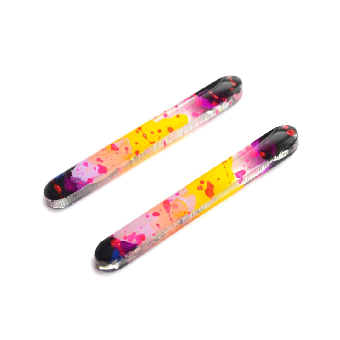 Bar Stud Earring Neon Modern Earring Acrylic Earring Resin - Etsy