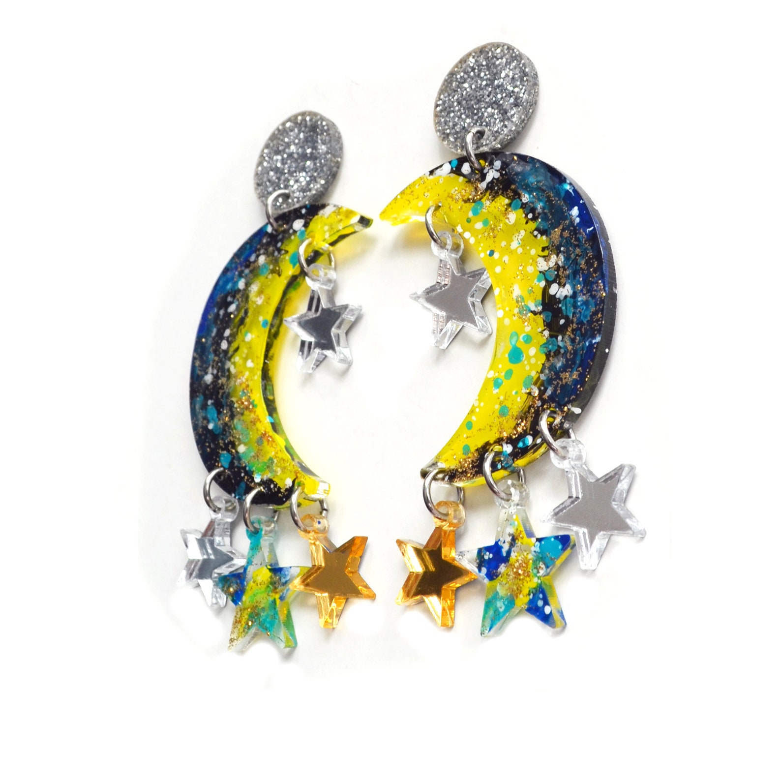 Celestial Earring Acrylic Earring Statement Earrings Star - Etsy