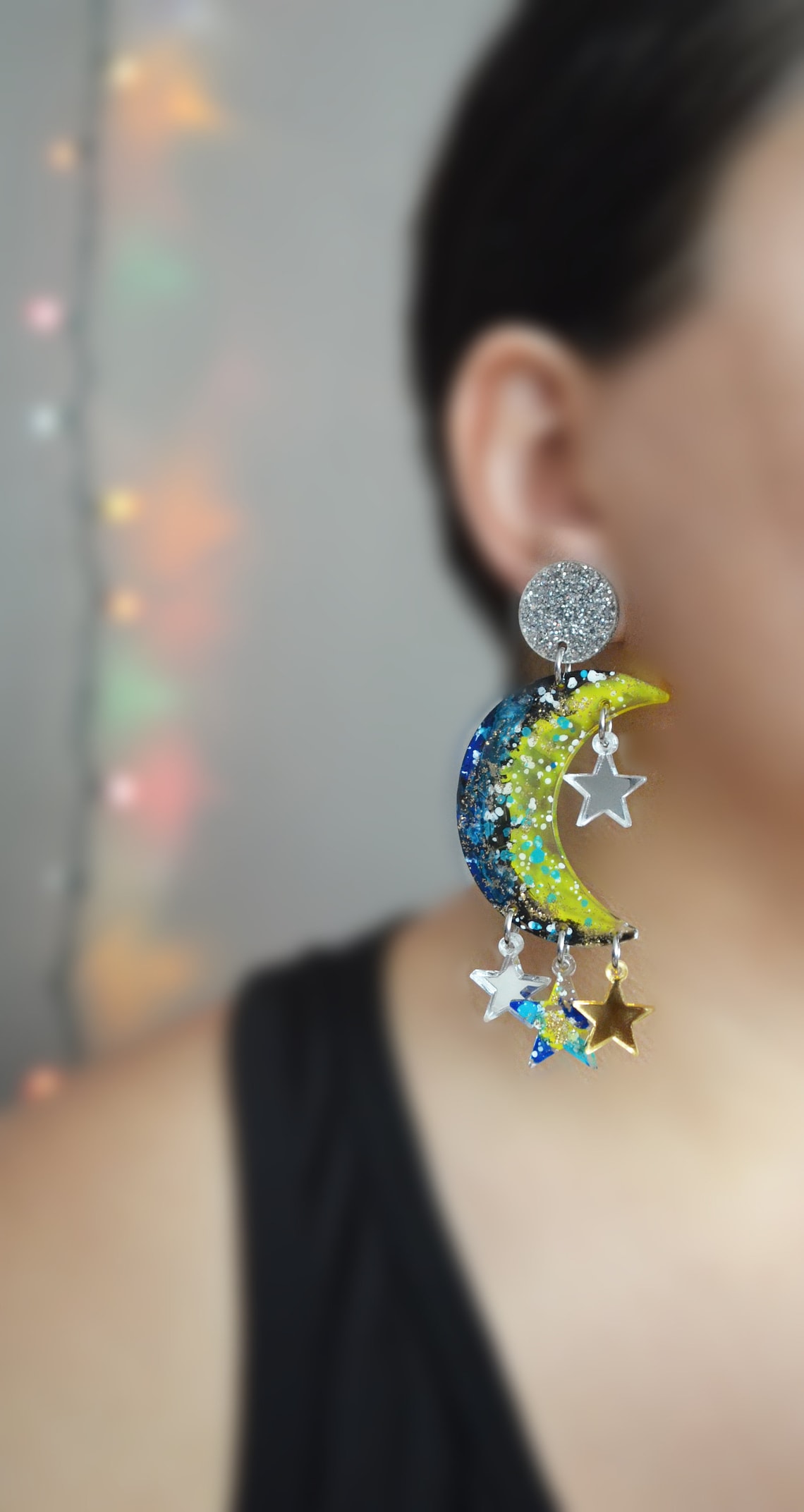 Celestial Earring Acrylic Earring Statement Earrings Star - Etsy