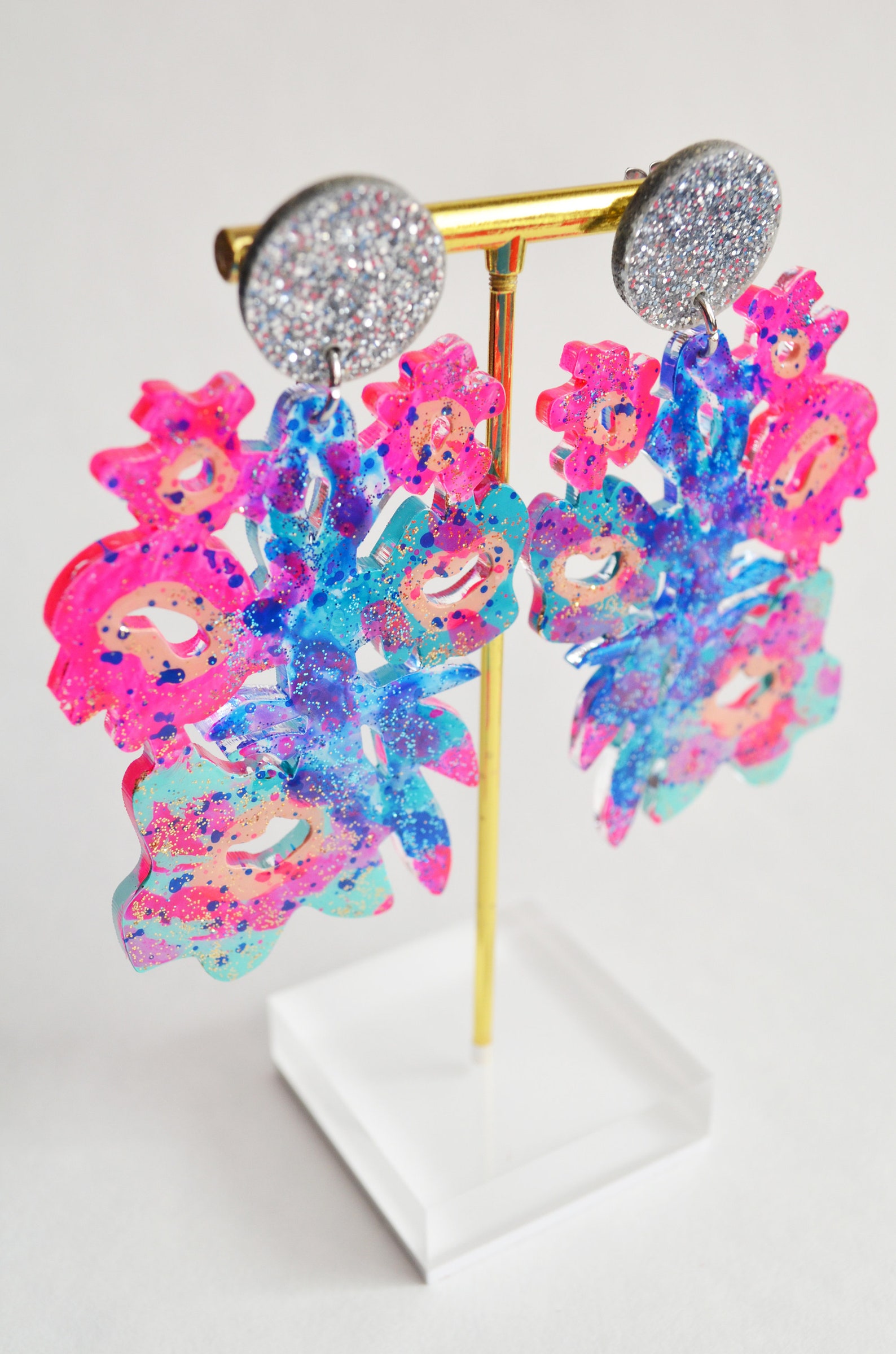 Statement Earring Floral Earring Flower Earring Botanical | Etsy