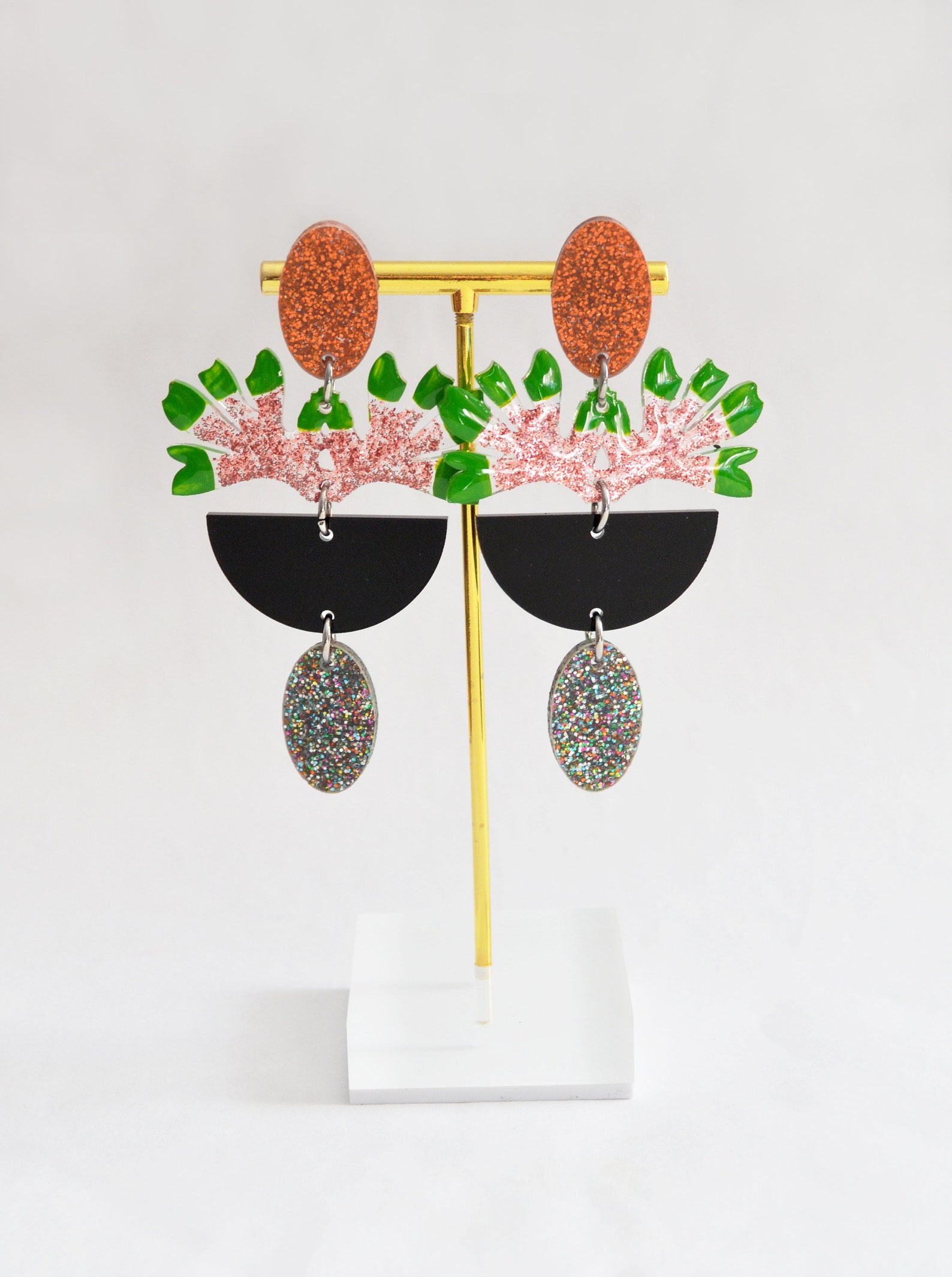 Resin Flower Earring Acrylic Earring Statement Earring - Etsy