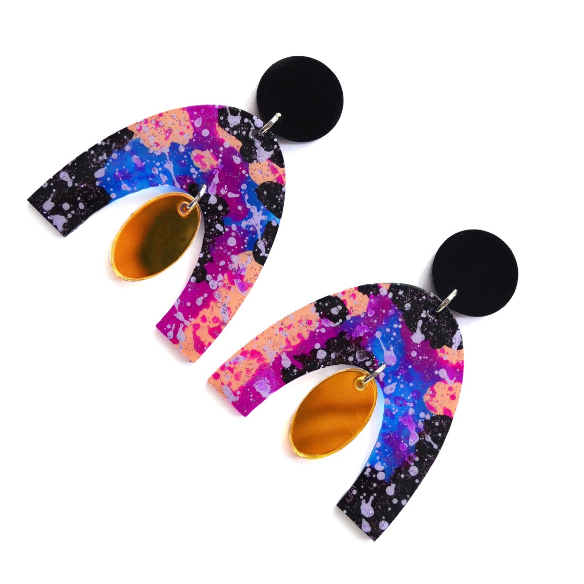 Colorful Arch Earring Abstract Art Geometric Earrings Arch - Etsy