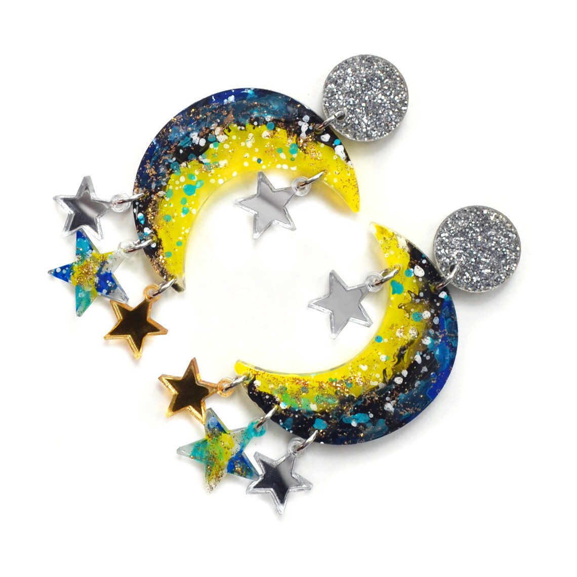 Celestial Earring Acrylic Earring Statement Earrings Star - Etsy