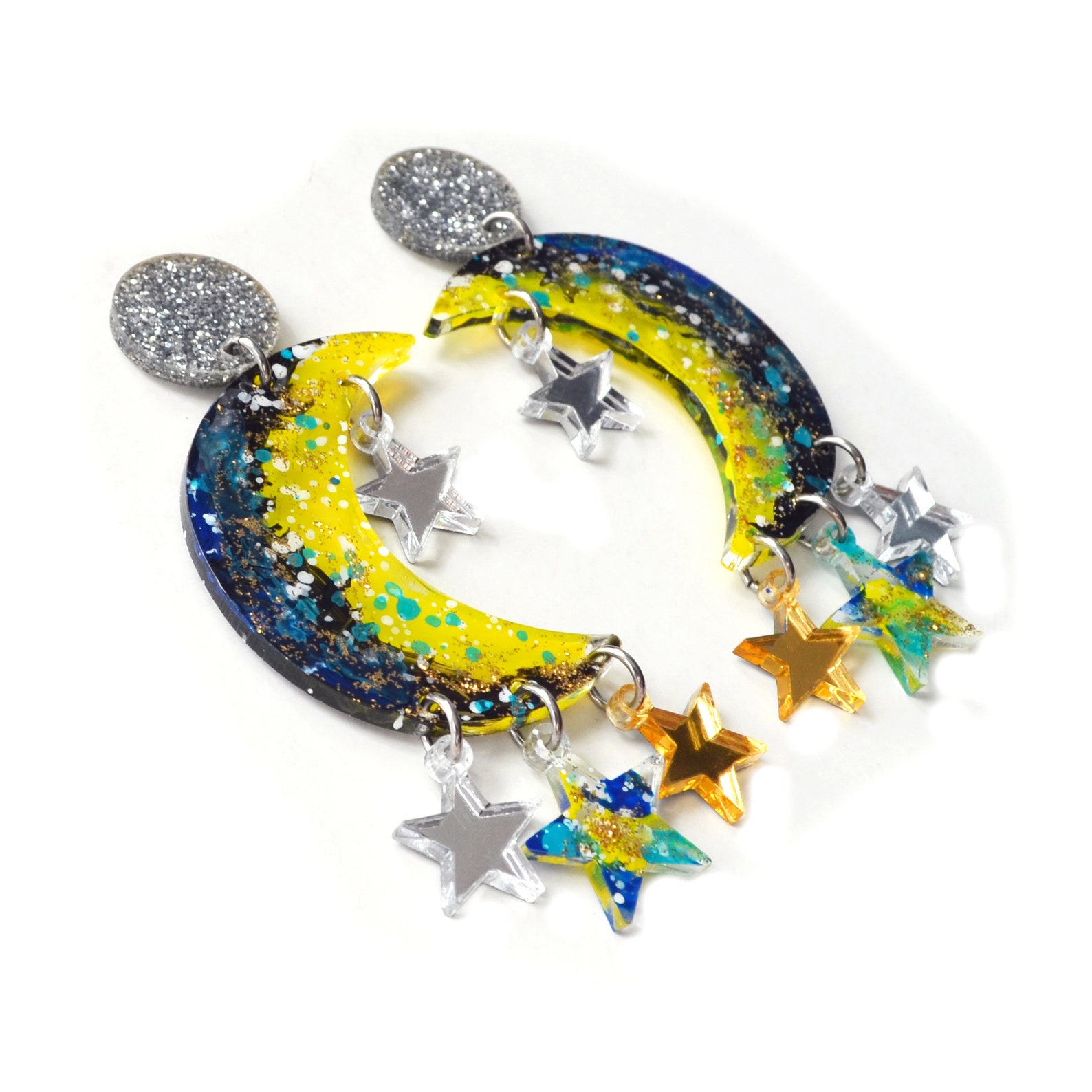 Celestial Earring Acrylic Earring Statement Earrings Star - Etsy