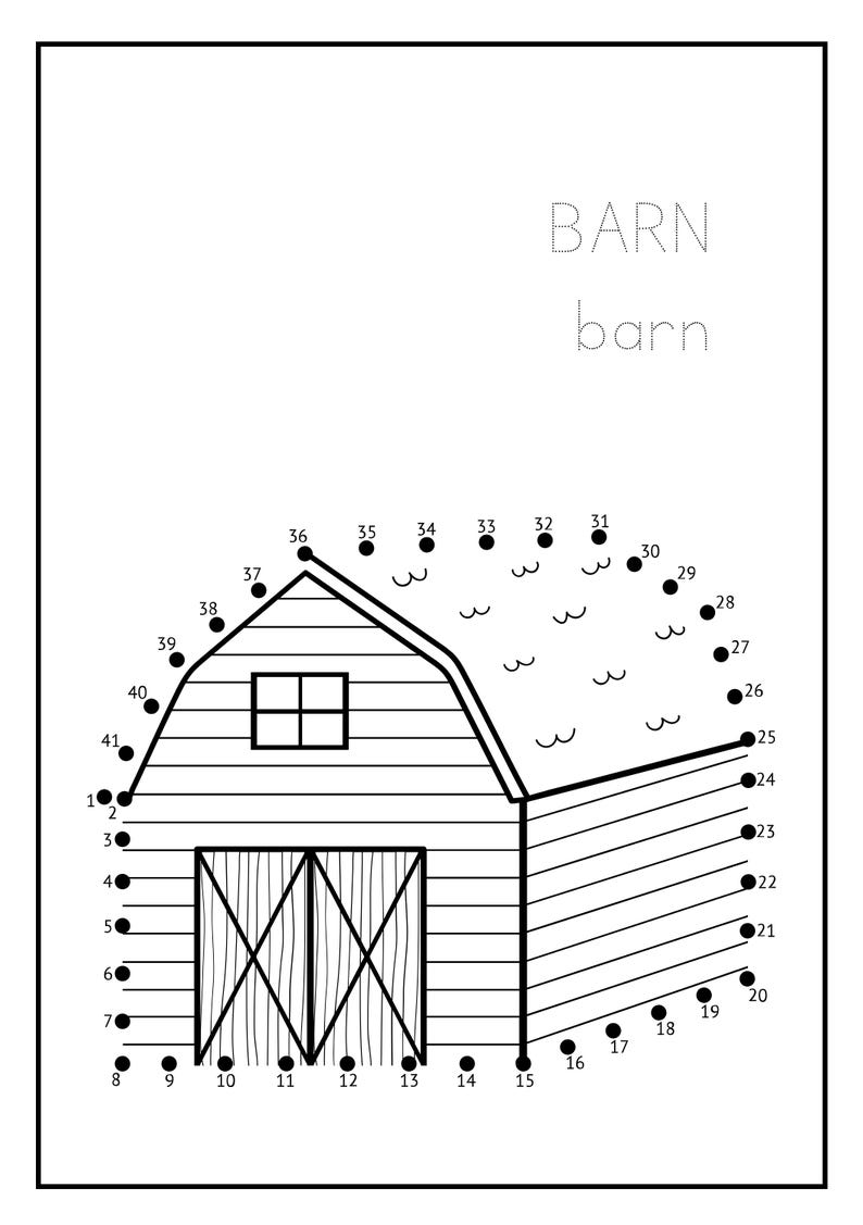 Preschool Tracing Practice, Farm Dot-to-dot Tracing Worksheets ...
