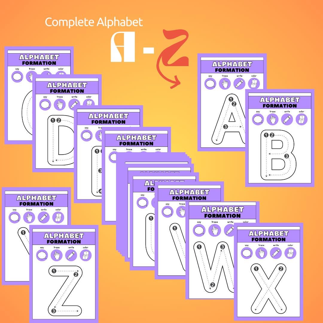 Alphabet Tracing, Tracing Alphabet, Kids Tracing, Letter Tracing Sheets ...