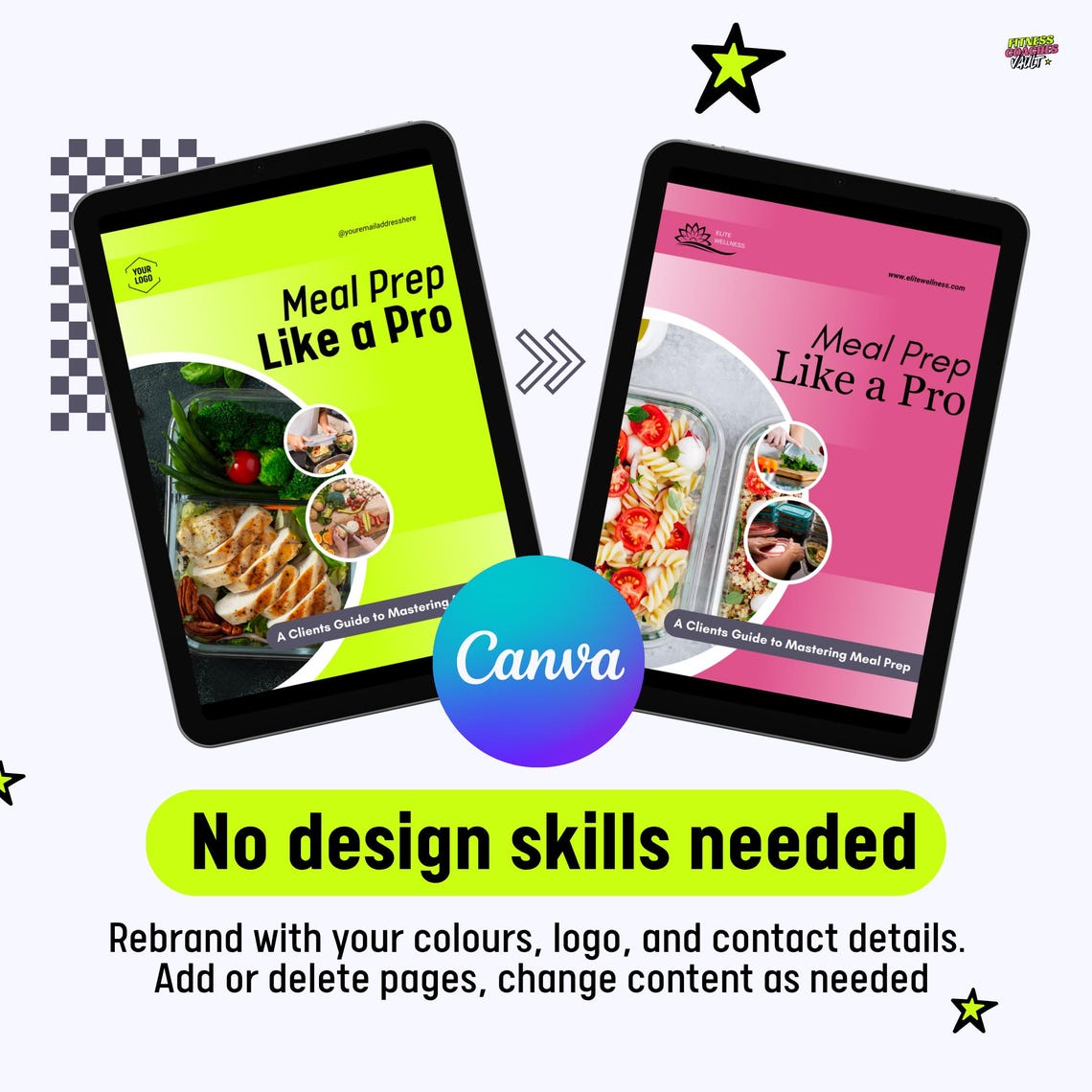 Meal Prep Guide Canva Template: High Protein Recipes for Coaches ...
