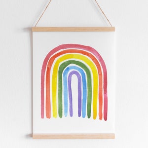 Rainbow Watercolor Large Poster Print UNFRAMED - Etsy