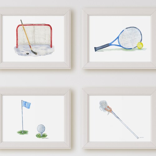 Sports Watercolor Painting Art Prints Set - Etsy