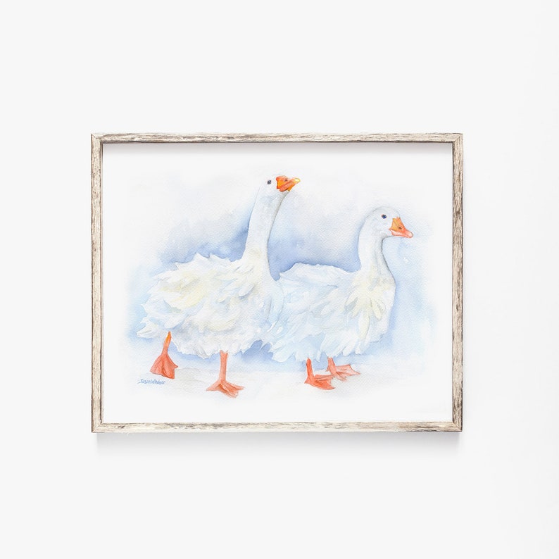 Geese Watercolor Painting Giclee Print Fine Art Print - Etsy