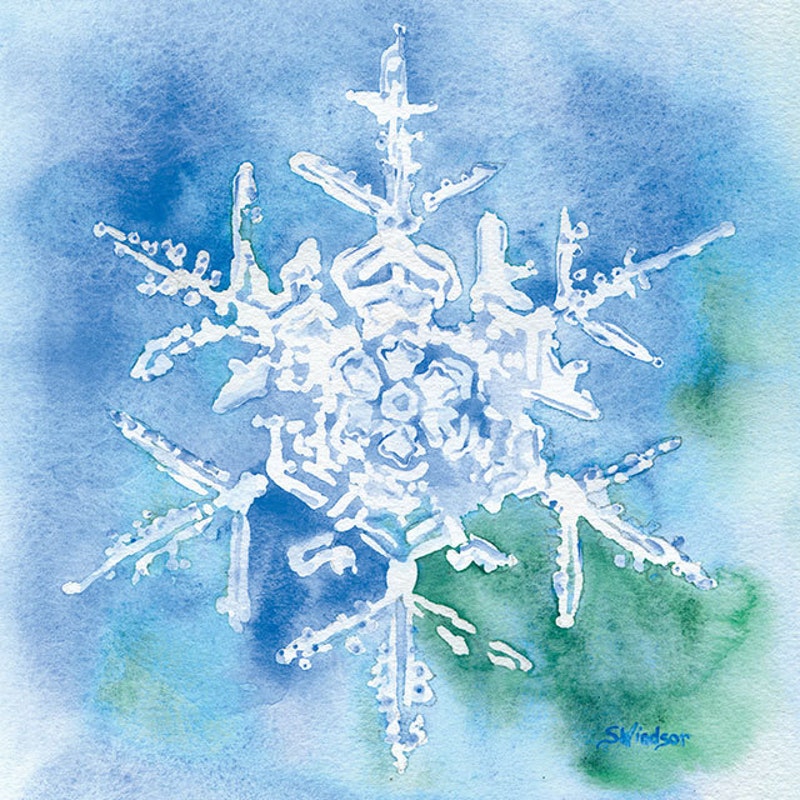 Snowflake Watercolor - Etsy