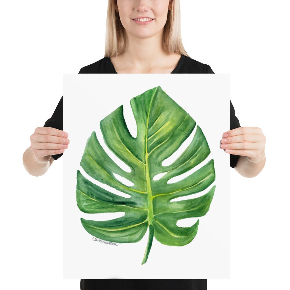 Monstera Leaf Watercolor Art Print UNFRAMED - Etsy