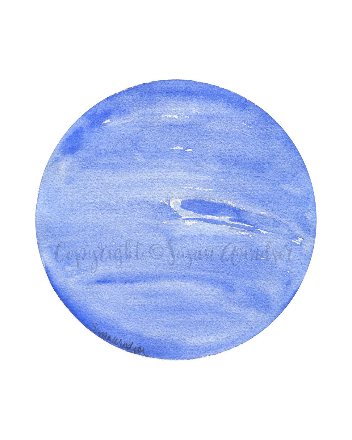 Watercolor Planet Neptune Painting Giclee Reproduction - Etsy