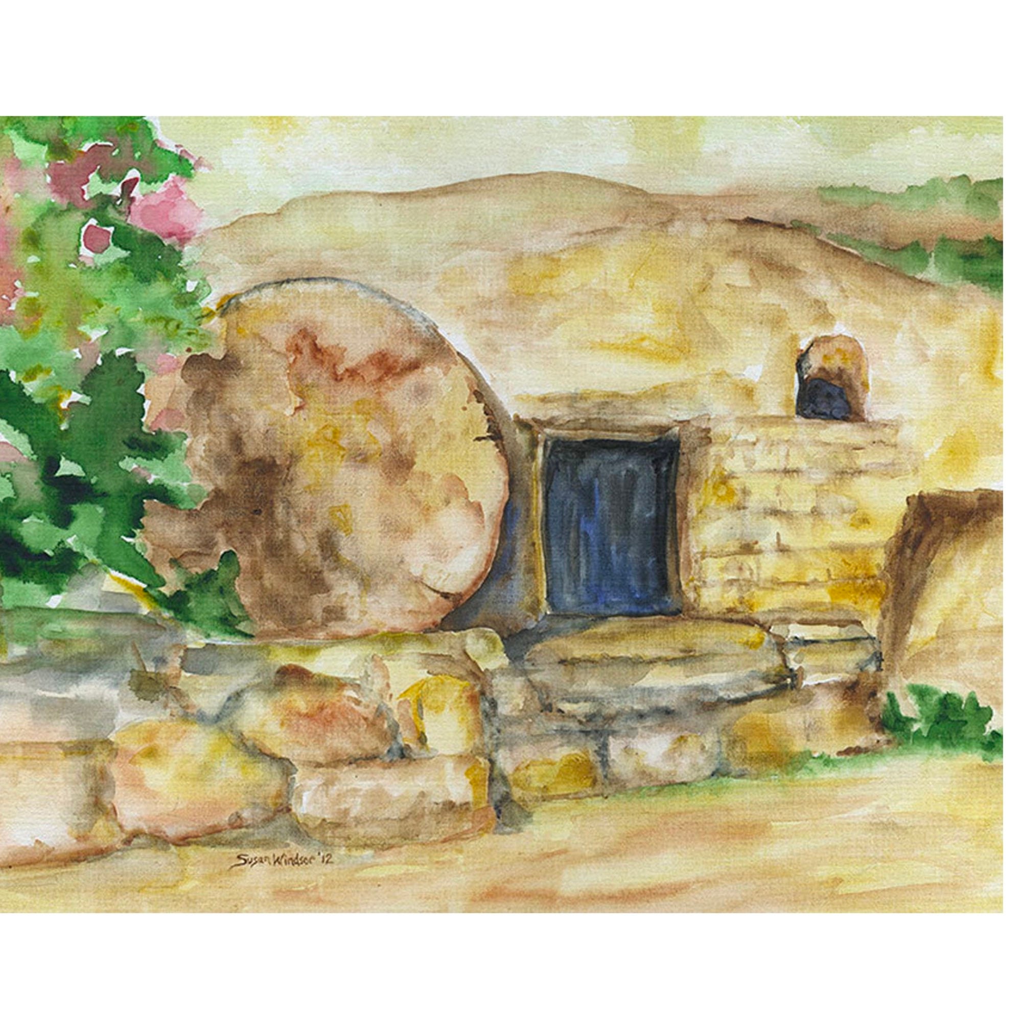 Empty Tomb Watercolor Painting Fine Art Easter Poster Print | Etsy