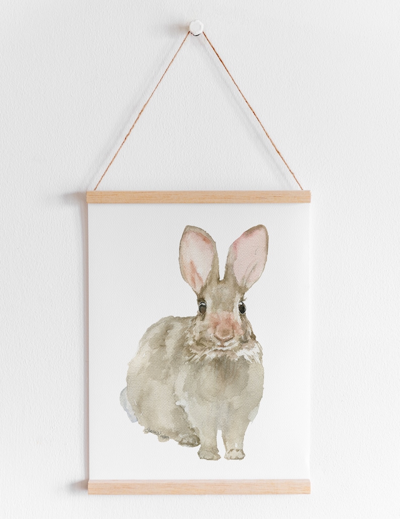 Cottontail Bunny Rabbit Watercolor Painting Large Poster Print - Etsy