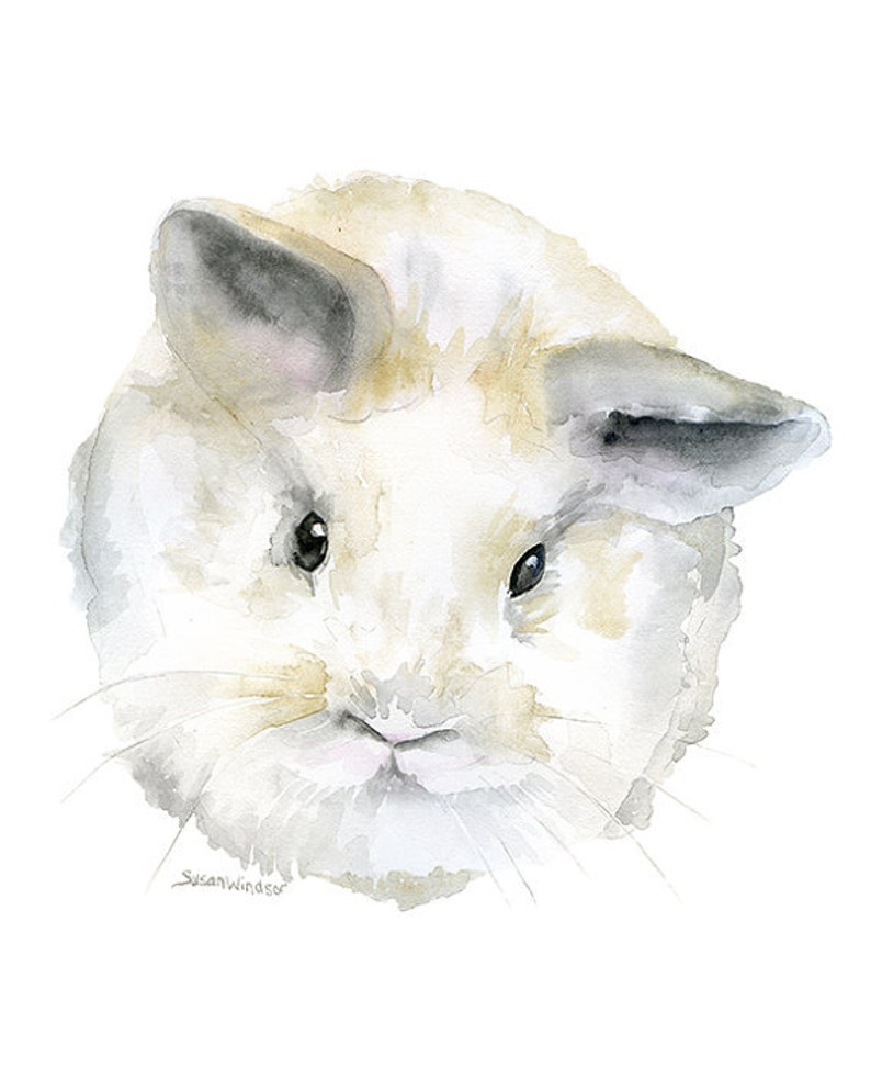 Bunny Rabbit Watercolor Animal Art Prints Nursery Childrens - Etsy