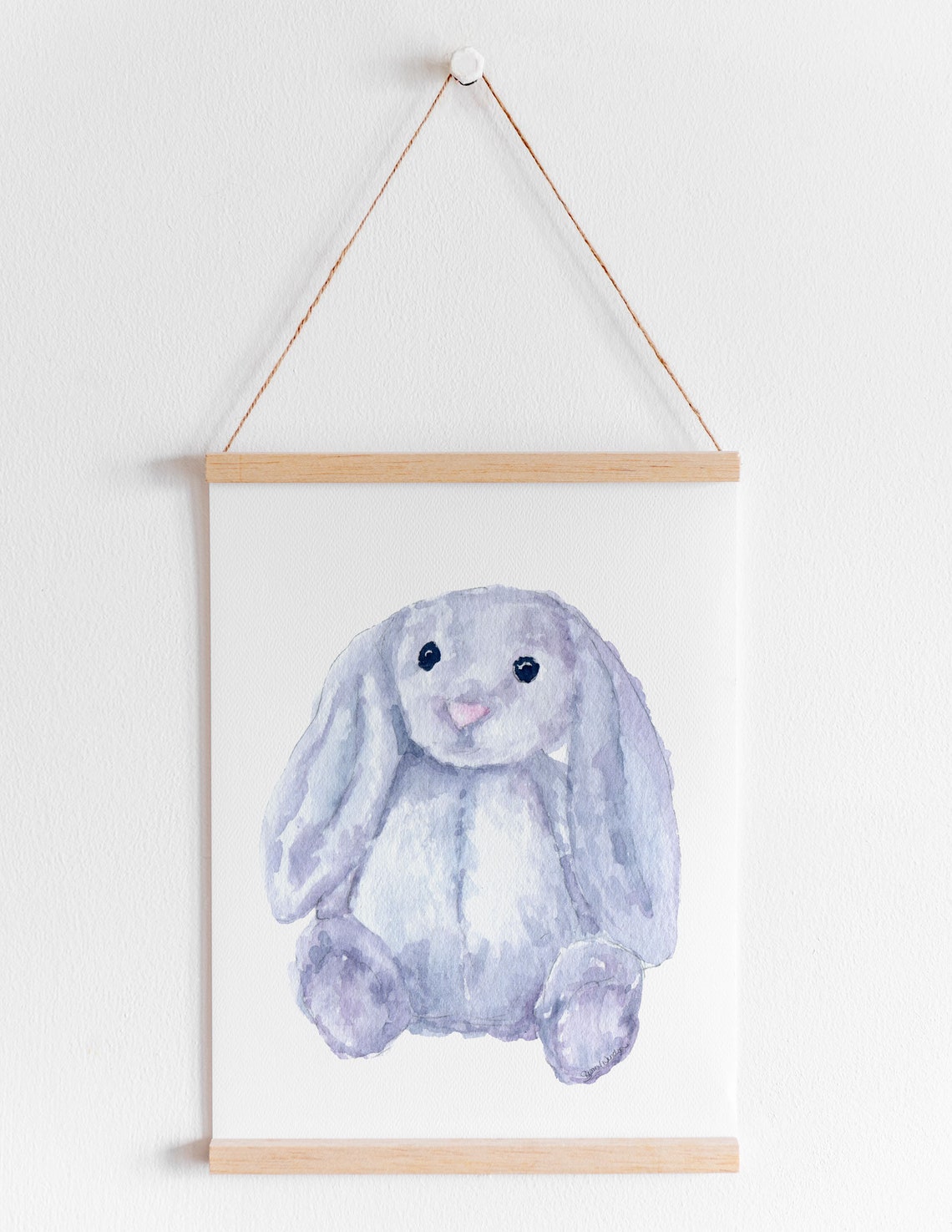 Bunny Rabbit Stuffed Animal Watercolor Painting Giclee - Etsy
