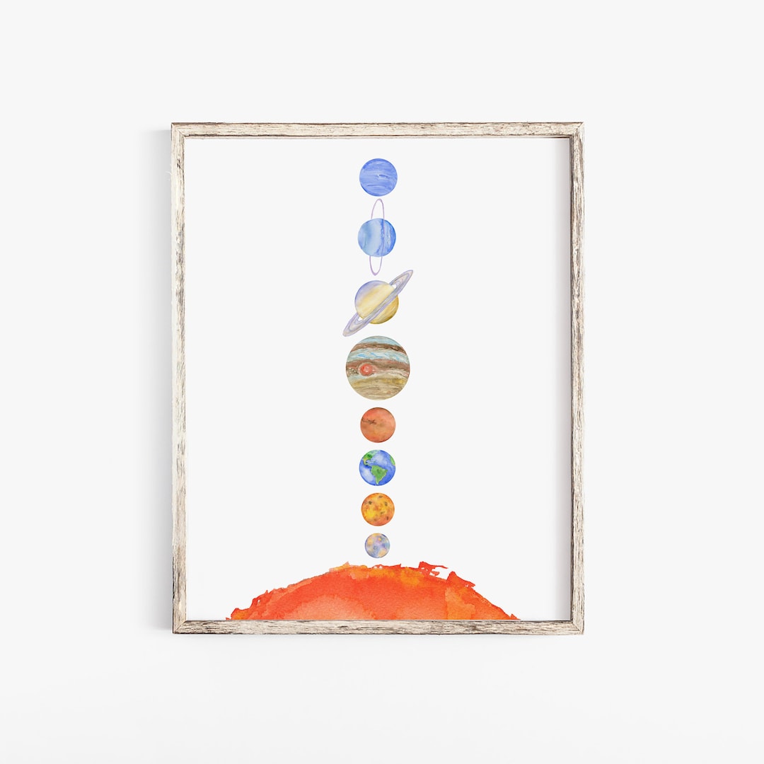 Solar System Watercolor Art Print - Large Poster Print UNFRAMED - Etsy