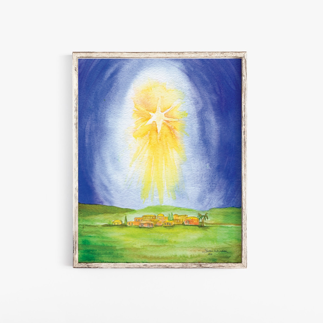 Star Over Bethlehem Watercolor Poster Print - Etsy