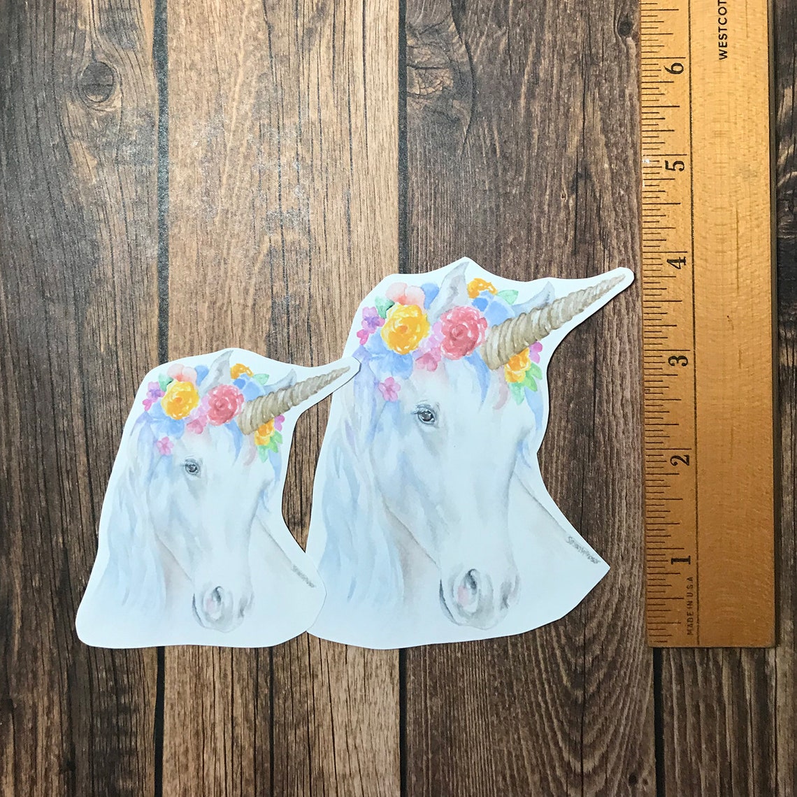 Unicorn Floral Vinyl Sticker for Water Bottles and Laptops - Etsy