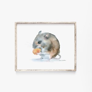 Field Mouse Watercolor Painting - Nursery Art Print - Woodland Animal ...
