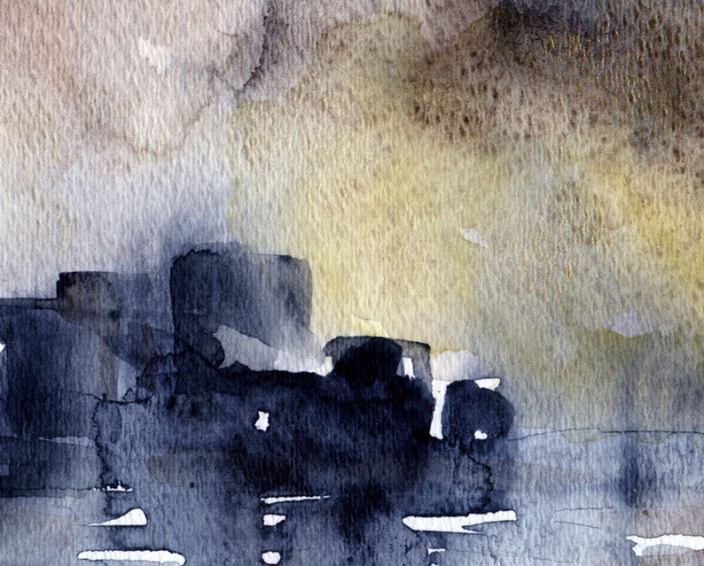 Watercolor Painting Abstract Cityscape Fine Art Print 10 X 8 - Etsy