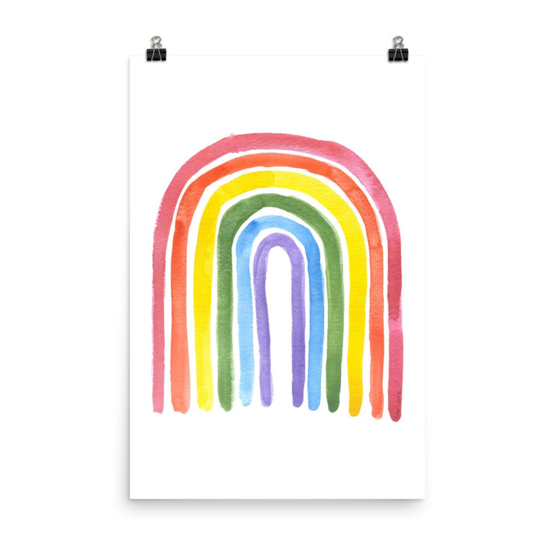 Rainbow Watercolor Large Poster Print - Etsy