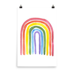 Rainbow Watercolor Large Poster Print UNFRAMED - Etsy