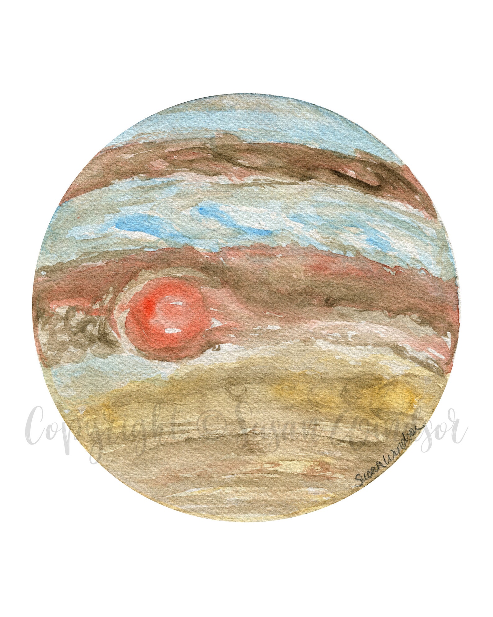 Watercolor Planet Jupiter Painting Giclee Reproduction UNFRAMED - Etsy