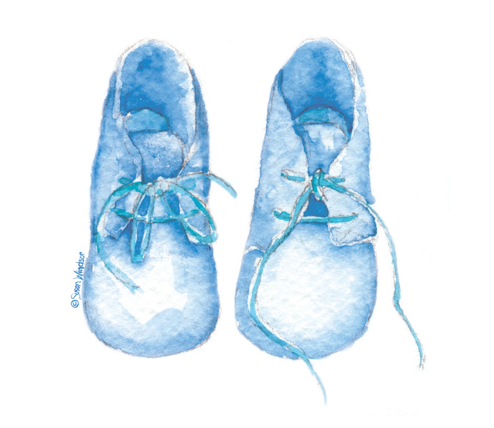 Blue Baby Booties Congratulations Card - Etsy