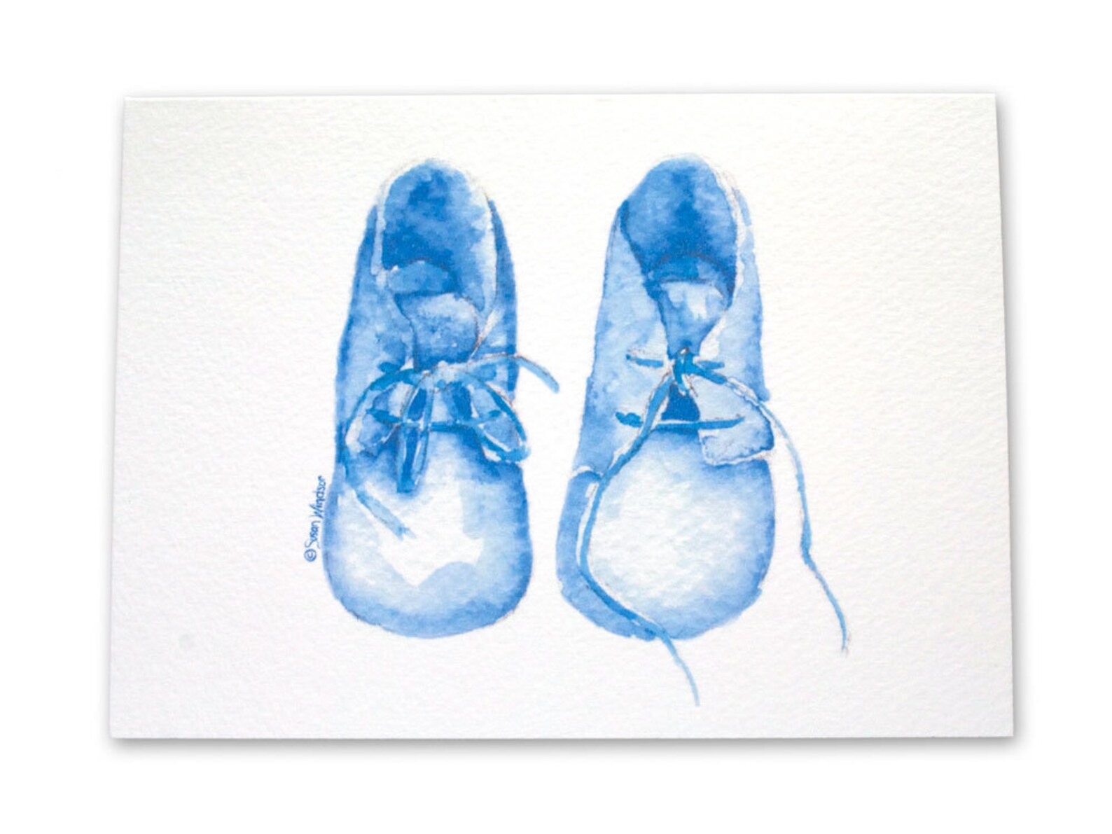 Blue Baby Booties Congratulations Card - Etsy