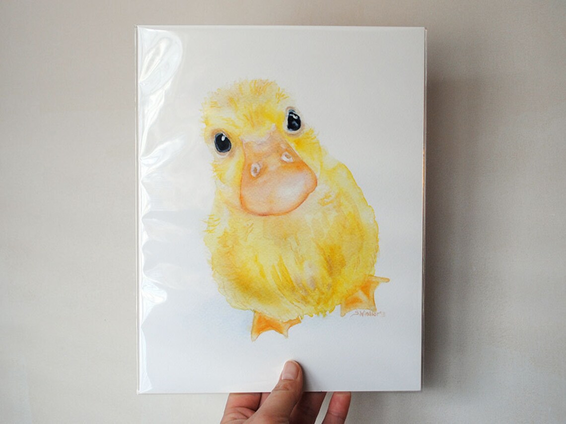 Duckling Watercolor Painting Fine Art Print Giclee Print | Etsy