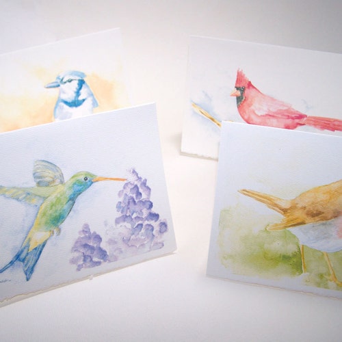 Hummingbird Note Cards Folded Bird Note Cards Personalized | Etsy