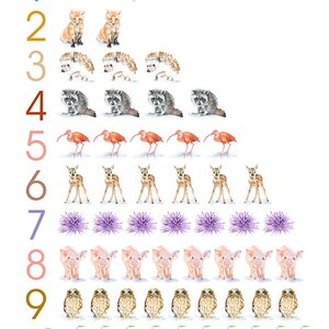 Animal Alphabet and Numbers Poster Set - Watercolor Animals 11 X 14 ...