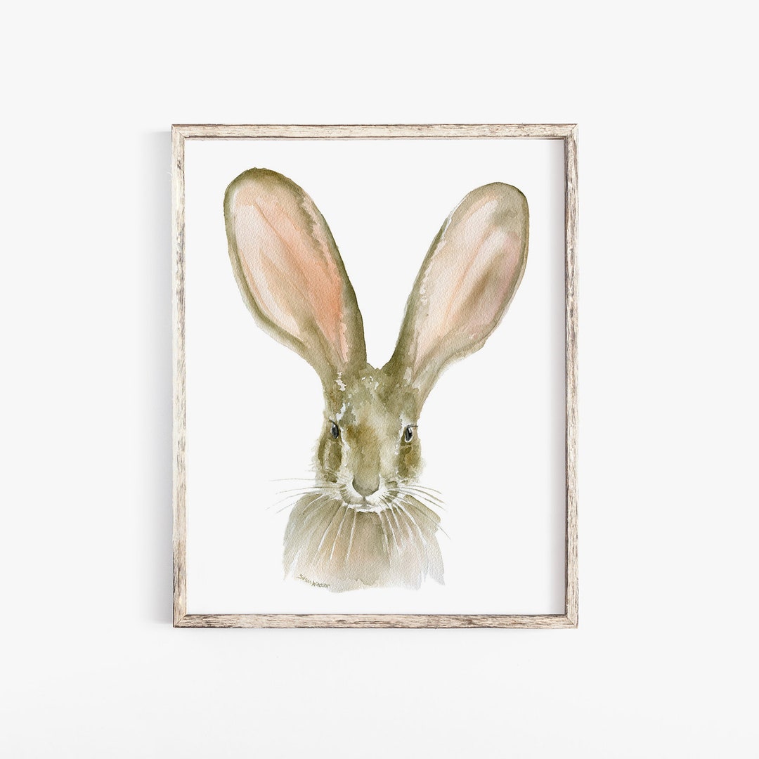 Jack Rabbit Watercolor Painting Giclee Print Reproduction Woodland ...