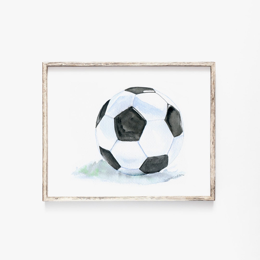 Soccer Ball Watercolor Painting Large Art Print Poster UNFRAMED - Etsy