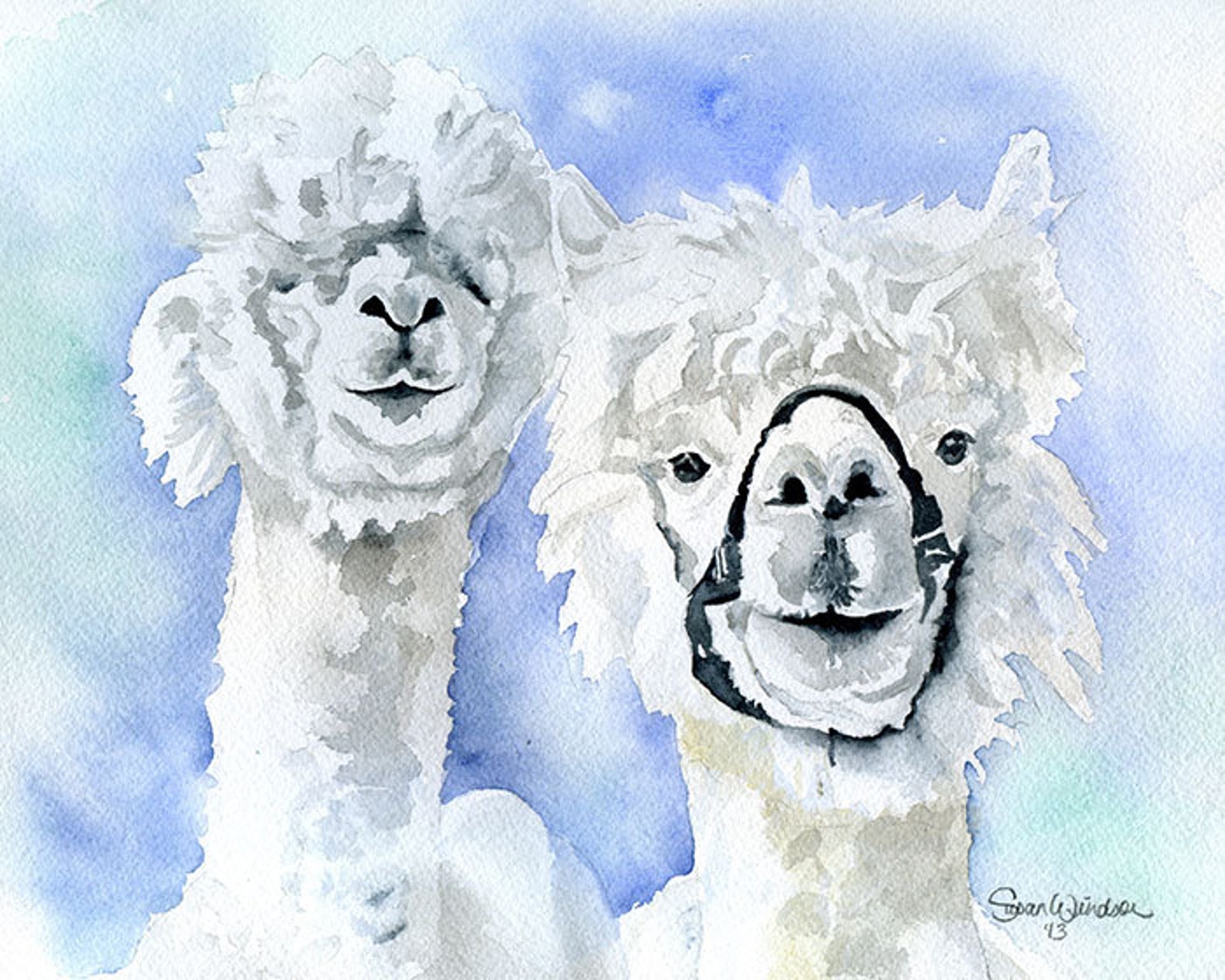 Alpacas Watercolor Painting Giclee Print Reproduction 10 X 8 - Etsy