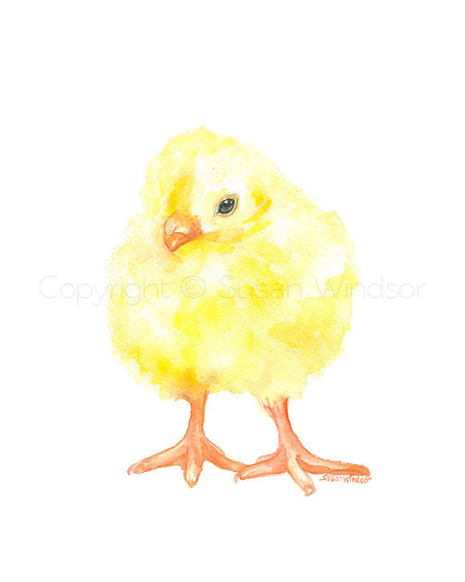 Baby Chick Watercolor Painting Fine Art Print Giclee Print 8 X 10 / 8.5 ...