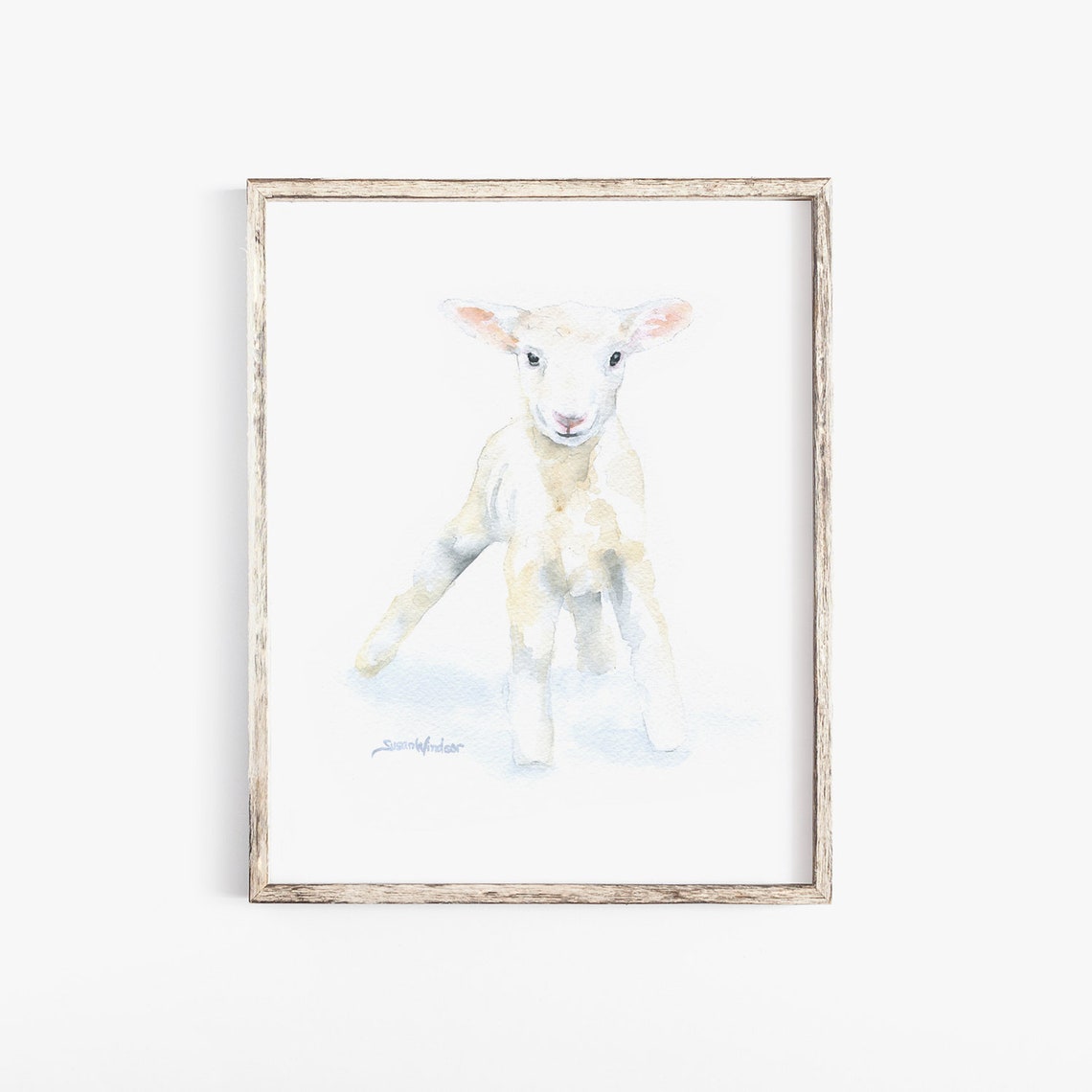 White Baby Lamb Watercolor Painting - Large Print UNFRAMED - Etsy