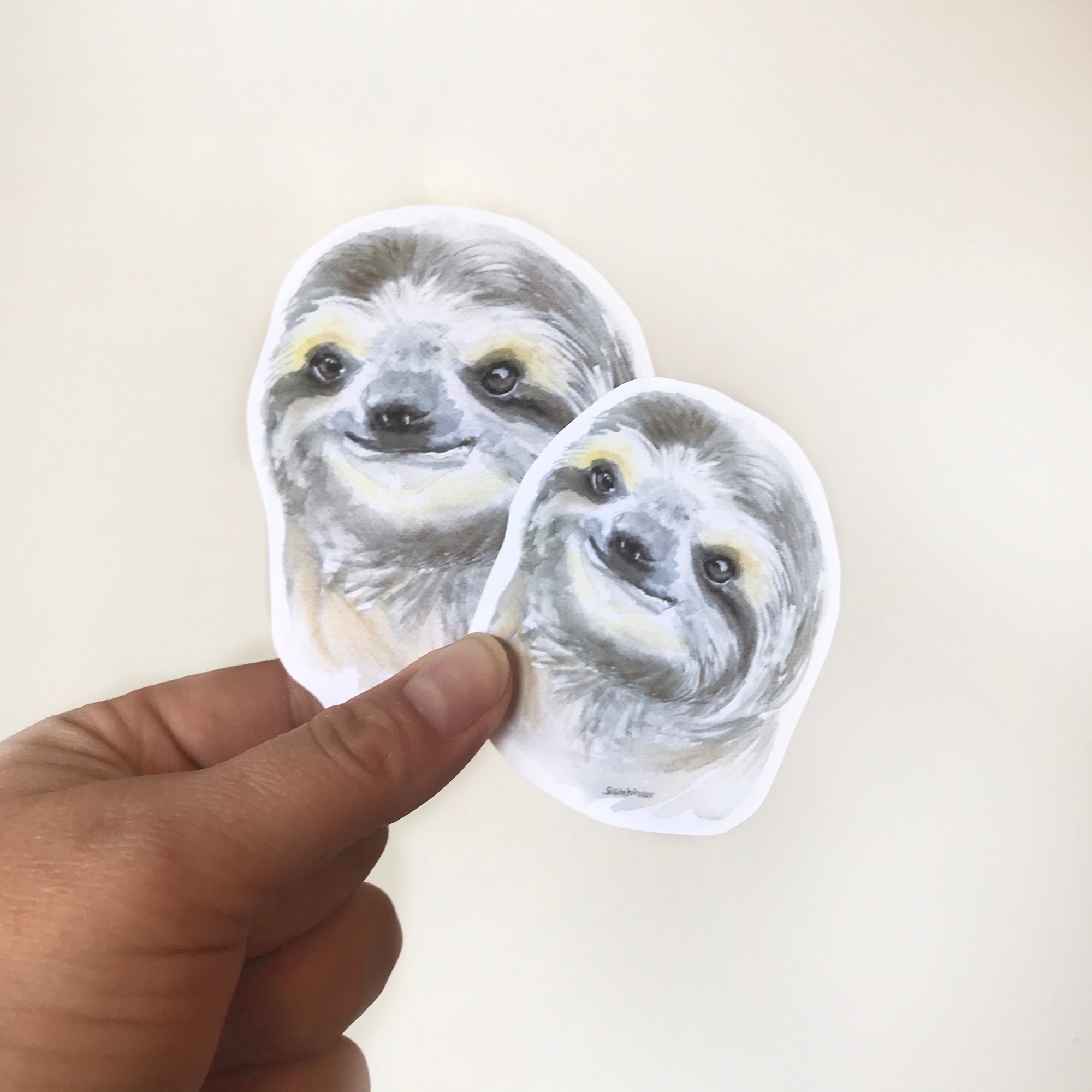 Sloth Face Watercolor Vinyl Sticker for Water Bottles | Etsy
