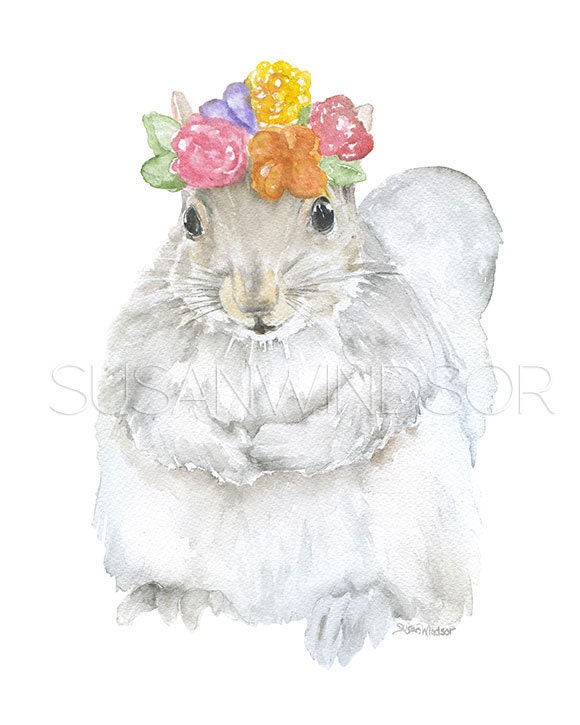 Watercolor Animal Floral Art Prints Set of 4 Deer Fox - Etsy Hong Kong