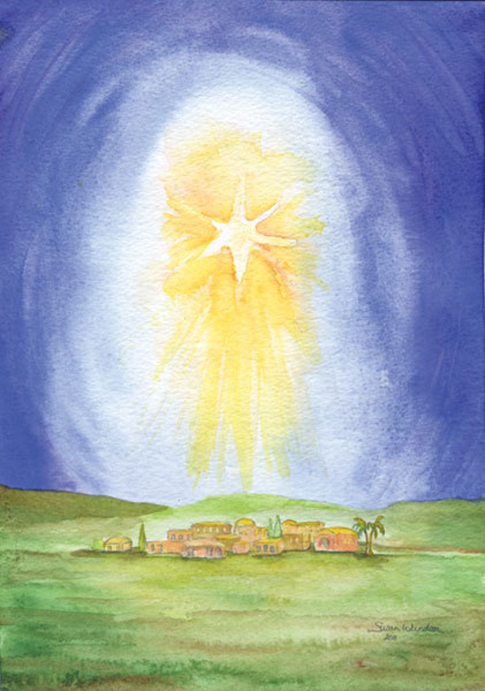 Christmas Cards Star Over Bethlehem Set of 10 Watercolor - Etsy