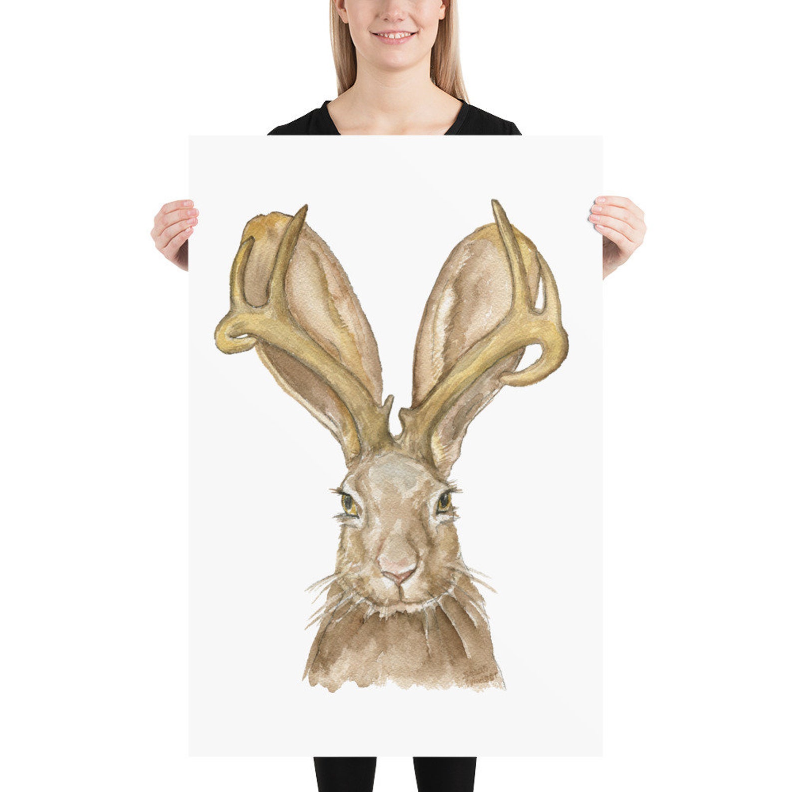 Jackalope Watercolor Painting Large Art Poster Print - Etsy