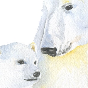 Polar Bears Watercolor Painting - Giclee Print Reproduction Nursery Art ...