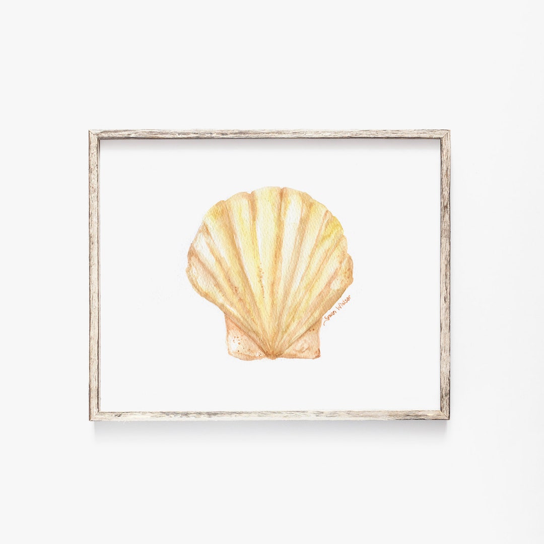 Clam Watercolor Painting Giclee Print - Summer Beach Painting ...