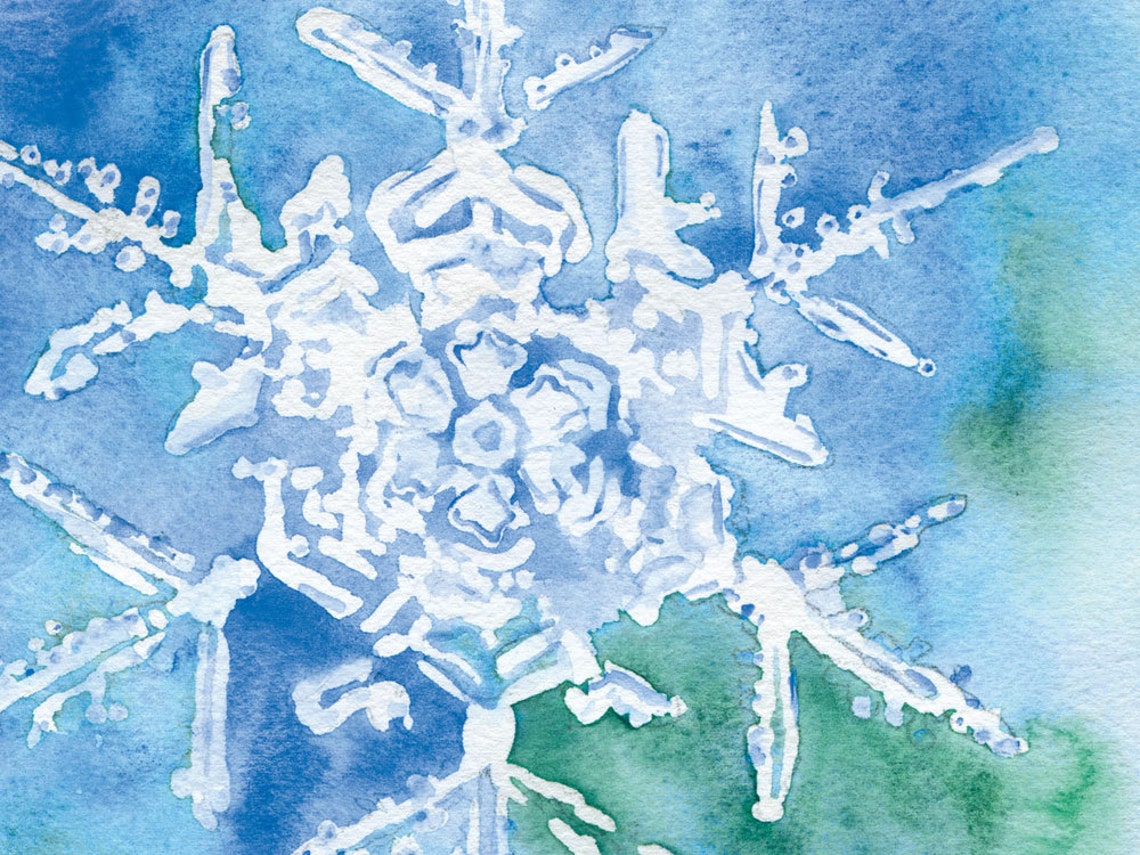 Snowflake Watercolor Painting Giclee Reproduction Fine Art - Etsy