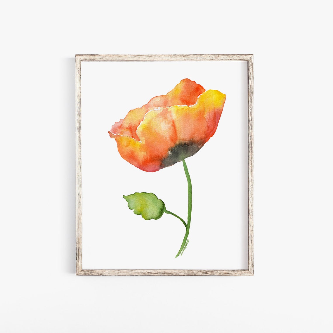 Orange Poppy Watercolor Painting Giclee Print 5 X 7 Floral - Etsy
