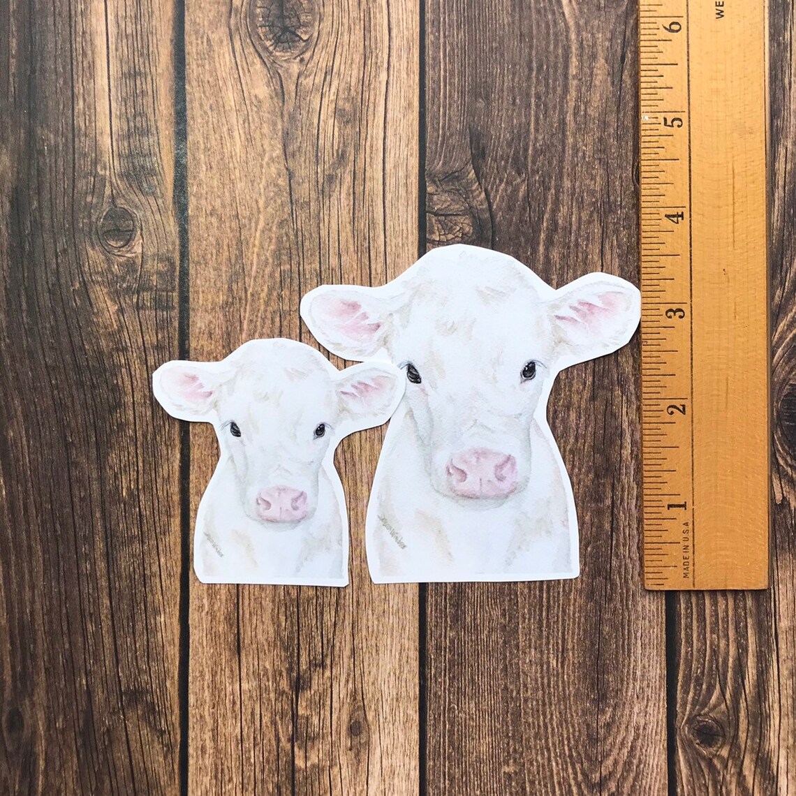 White Calf Watercolor Vinyl Sticker for Water Bottles and - Etsy