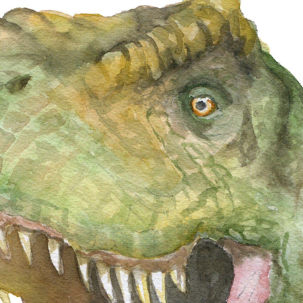 T. Rex Watercolor Painting Giclee Print Reproduction | Etsy